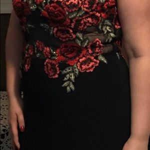 Cachet | Dresses | Beautiful Prom Dress Rose Top Black Bottom Size 2 ...